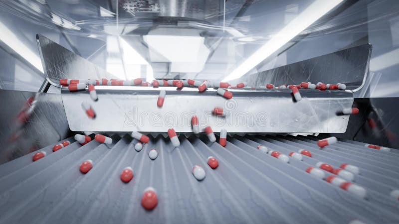 3D Animation of Capsules Being Aligned by a Vibrating Feeder System ...