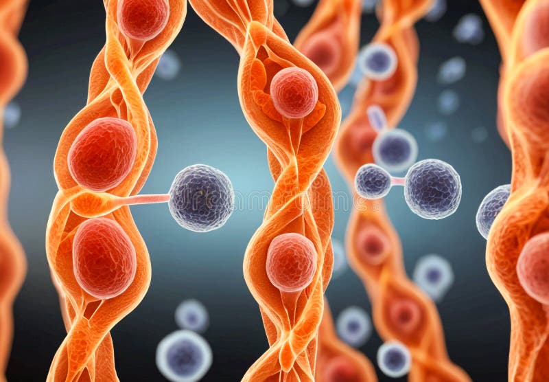 3D Animation of Cell Division Under a Microscope. Stock Illustration ...