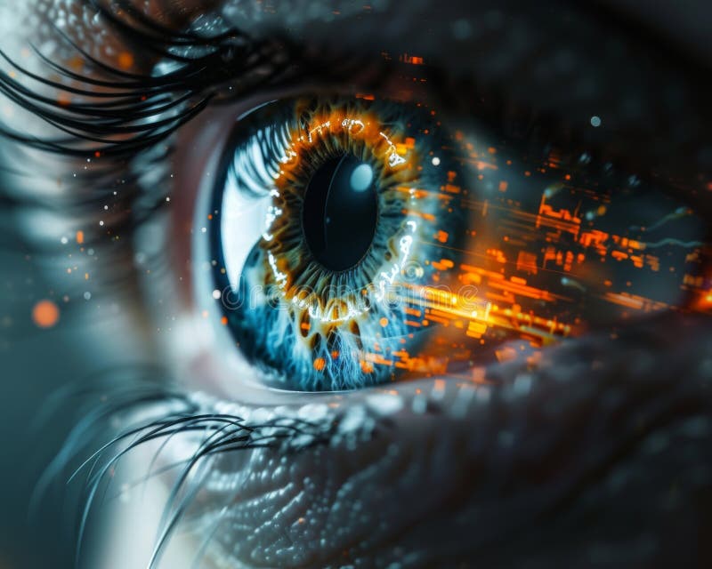 3D Animation of a Close-up Human Eye Enhanced by HUD Technology To ...