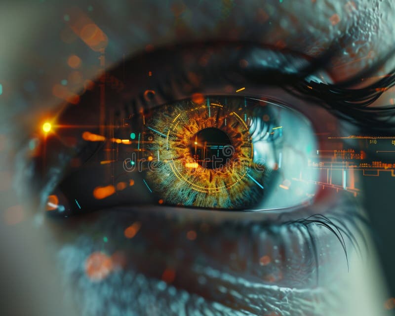 3D Animation of a Closeup Human Eye Enhanced by HUD Technology To ...