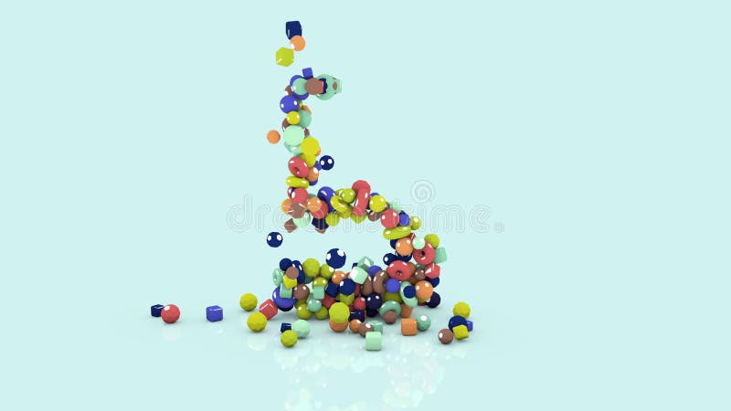 3D Animation from Colored Objects, Colorful Number One, from Falling ...