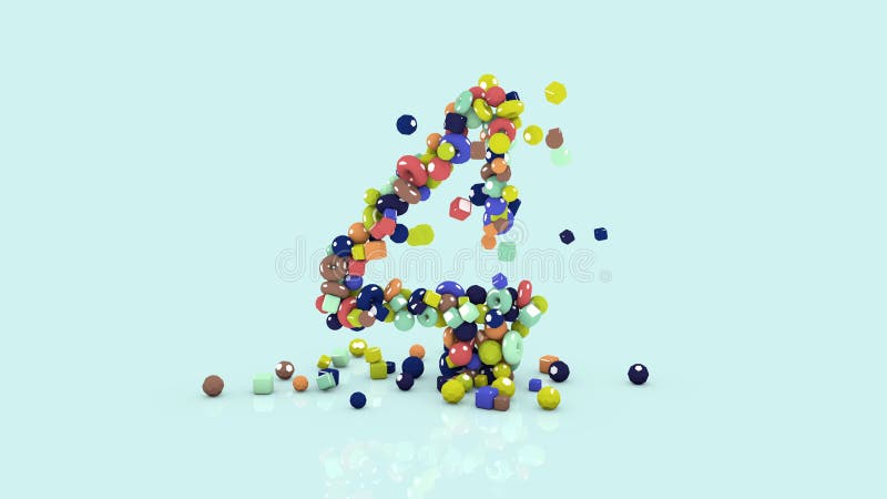 3D Animation from Colored Objects, Colorful Number One, from Falling ...