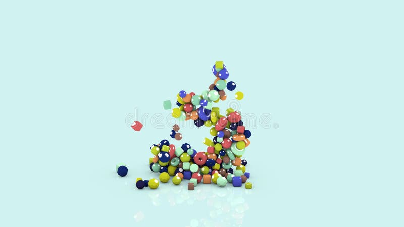 3D Animation from Colored Objects, Colorful Number One, from Falling ...