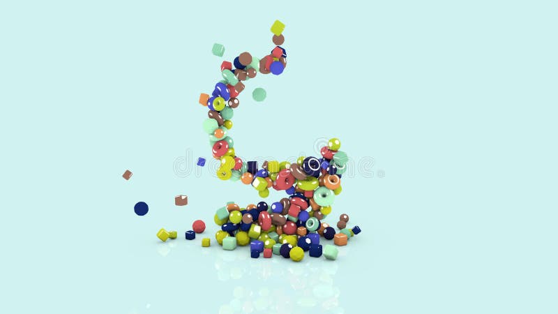3D Animation from Colored Objects, Number Animated Number Nine, from ...