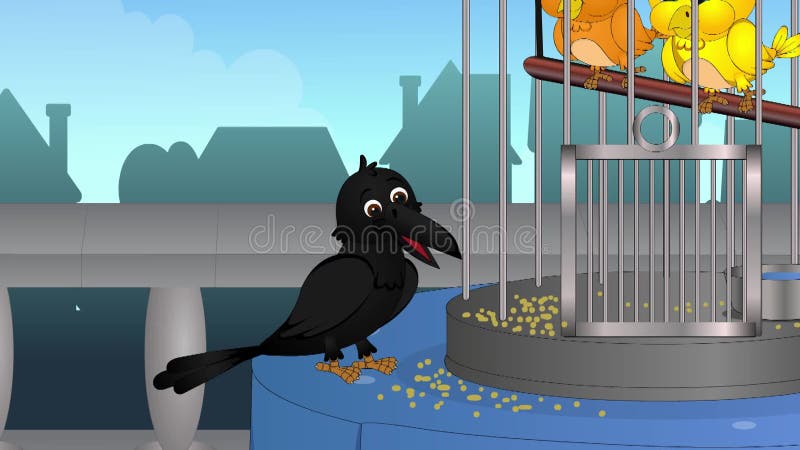 2D Animation of a Crow is Eating Stock Video - Video of hoodie, corvus ...