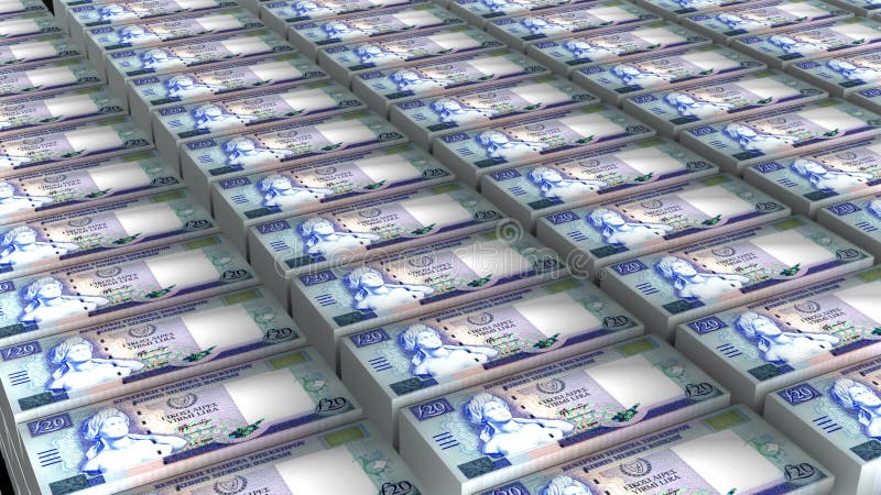 3D Animation of 20 Cyprus Pound Banknotes Money Stack Seamless Loop ...