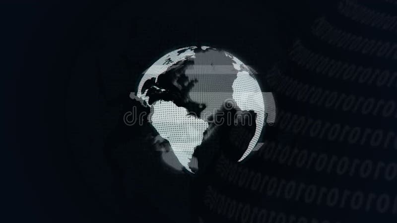3D Animation of Digital Earth Rotating, Global Network Concept Stock ...