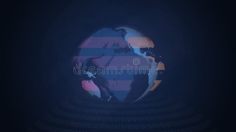 3D Animation of Digital Earth Rotating, Global Network Concept Stock ...