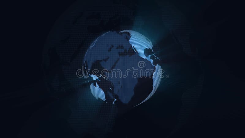 3D Animation of Digital Earth Rotating, Global Network Concept Stock ...