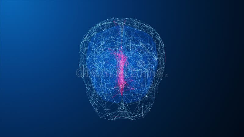 3D Animation of Digital Rotating Brain Representing the Synapse Process ...