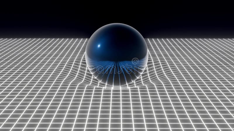 3D Animation of the Distortion of Spacetime Caused by Gravity. Stock ...