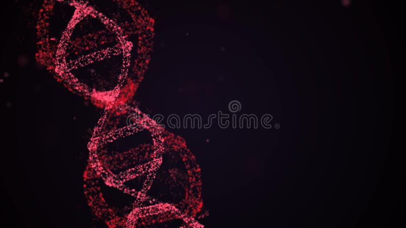 3D Animation DNA Molecule Structure Turning Around in Flame of Lasers ...