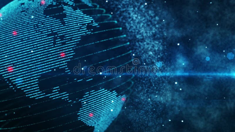 3d Animation of Earth with Space Particle Background, Science and ...