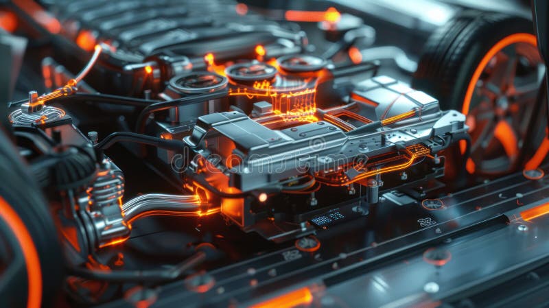 3D Animation of Electric Automobile Battery Internals, , Generative Ai ...