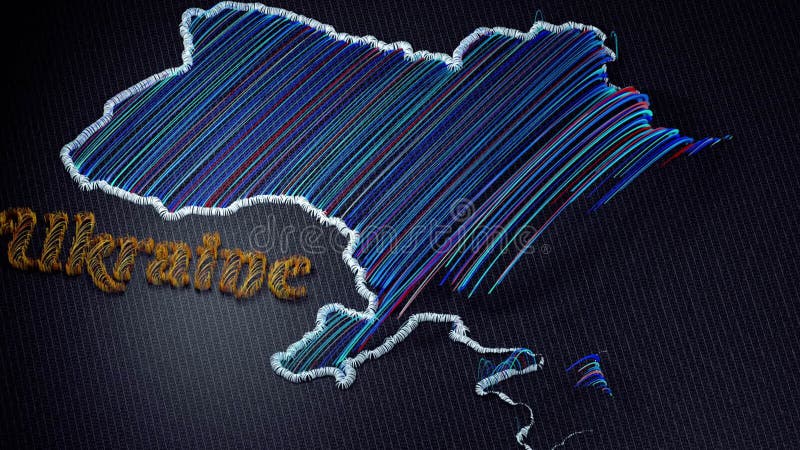 Animated Embroidered Map of Ukraine Revealed in Motion Stock Footage ...