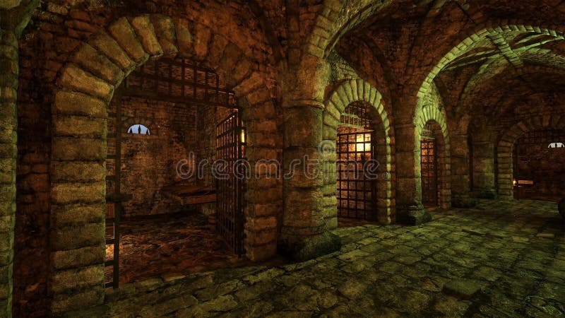 3D Animation of Empty Cells in a Medieval Dungeon Stock Video - Video ...