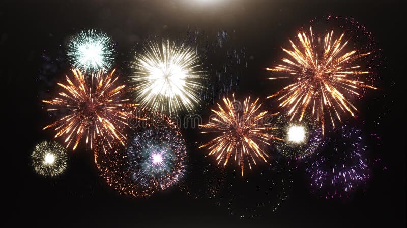 Fireworks animation . HD stock video. Video of animation - 63724217