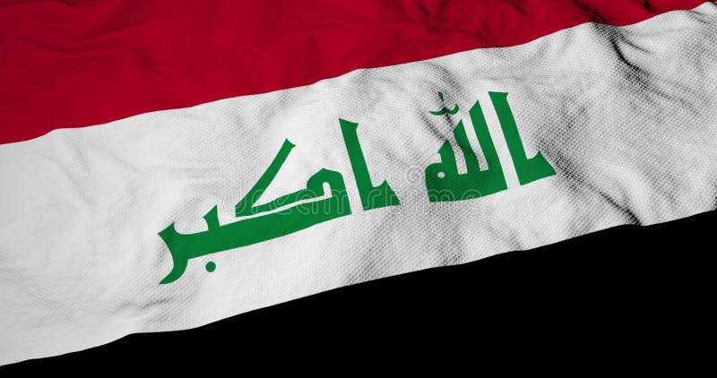 Flag of Iraq Realistic Waving on Green Screen. Seamless Loop Animation ...