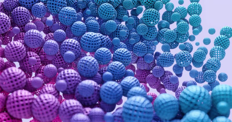 3D Animation of Flying Rotating Multicolor Balls. Motion Design ...