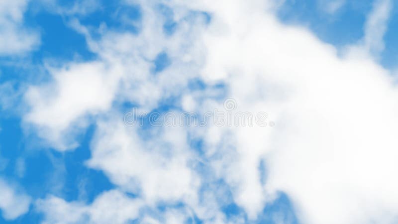 3D Animation Flying through the White Clouds Against Blue Sky. Motion Loop Graphic Background ...