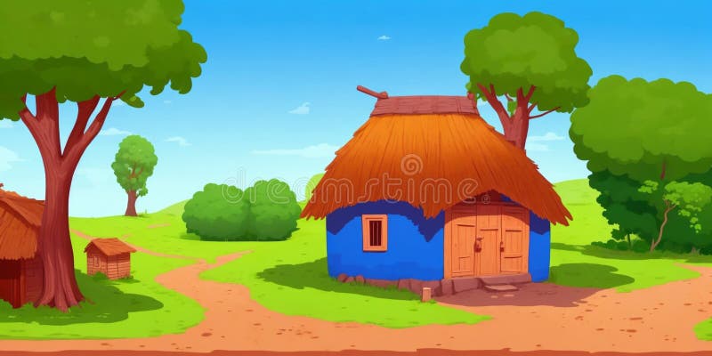 3D Animation Forest Scene with Various Forest Trees Stock Illustration ...