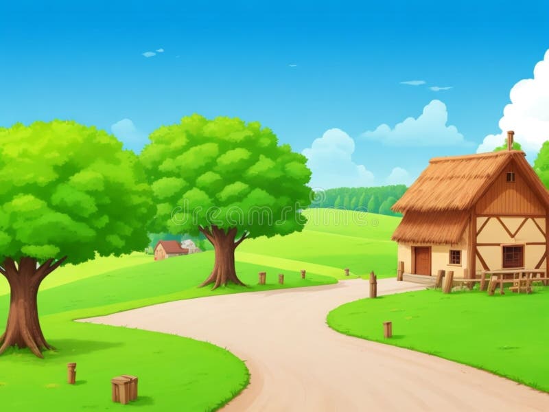 3D Animation Forest Scene with Various Forest Trees Stock Illustration ...