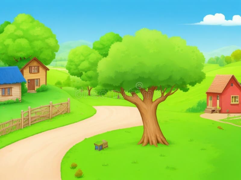 3D Animation Forest Scene with Various Forest Trees Stock Illustration ...