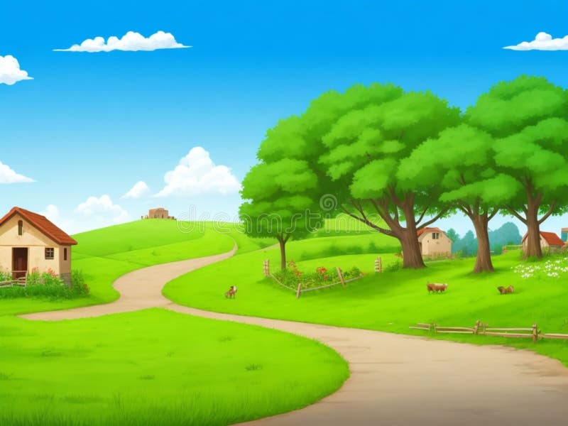 3D Animation Forest Scene with Various Forest Trees Stock Illustration ...