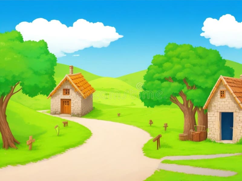 3D Animation Forest Scene with Various Forest Trees Stock Illustration ...