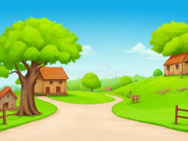 3D Animation Forest Scene with Various Forest Trees Stock Illustration ...