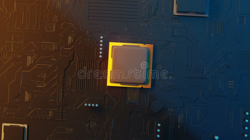 3d Animation of a Futuristic Circuit Board with Surface Mount ...