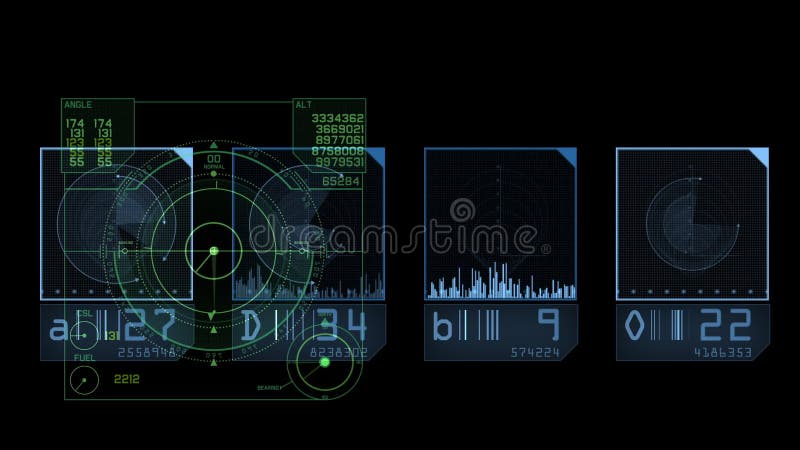 Animation - Futuristic Interface with Data Circles and UI Elements ...