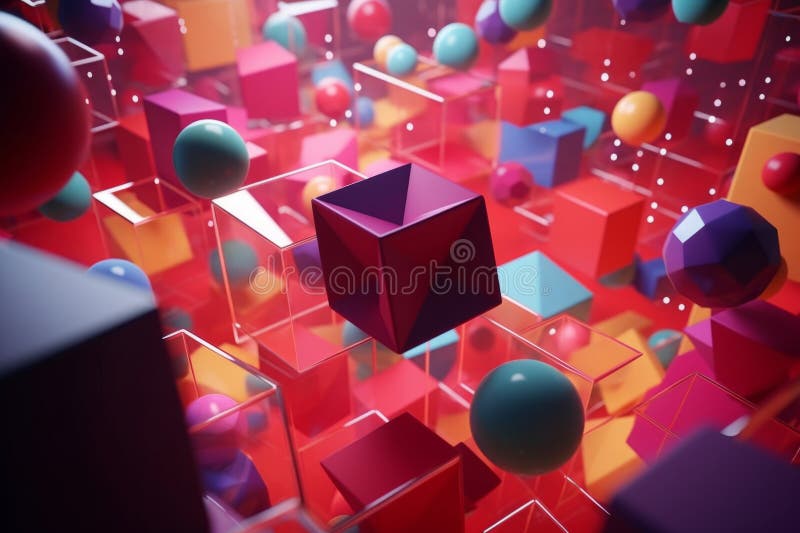 A 3D Animation of Geometric Shapes Dancing in Sync Stock Illustration ...