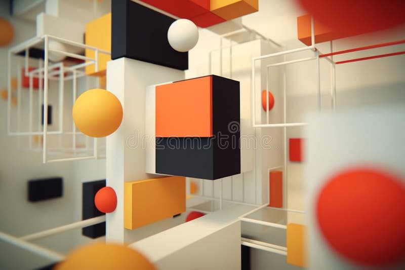A 3D Animation of Geometric Shapes Merging and Separating Stock ...