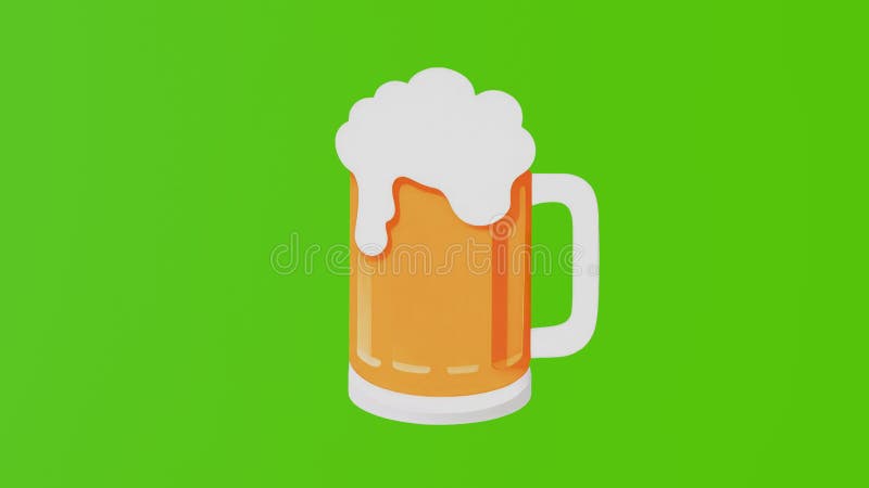 2d Animation of a Glass of Beer on a Green Screen Stock Video - Video ...