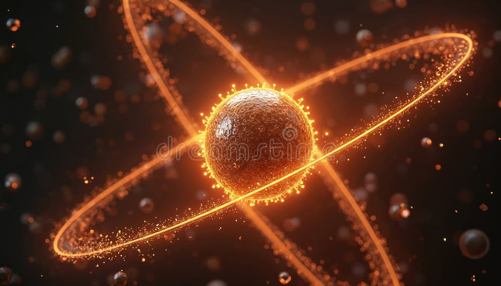 3D Animation of Glowing Atom with Spinning Electrons Orbits. Scientific ...