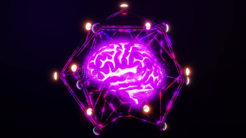 3D Animation of Glowing Brain Covered with Neurons Stock Video - Video ...