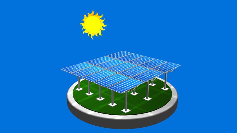 3D Animation of a Group of Solar Panels Following the Path of the Sun ...