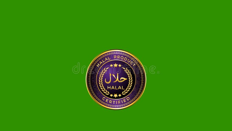 3d Animation Halal Logo on Stage Green Screen Background Stock Footage ...