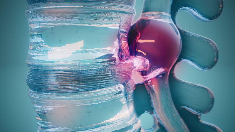 3D Animation of a Herniated Disk in the Lumbar Spine Stock Footage ...