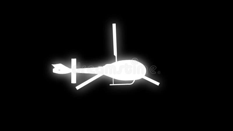 3d Animation of a Holographic Helicopter Isolated on Black with Luma ...