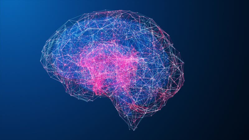 3d Animation of Human Brain. Rotating Brain with Neural Network ...