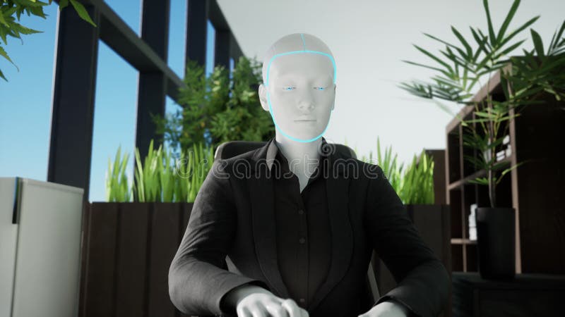 3d Animation of Humanoid Robots Working in Modern Office, Future ...