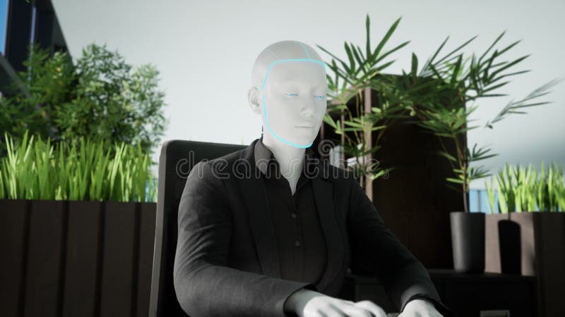 3d Animation of Humanoid Robots Working in Modern Office, Future ...