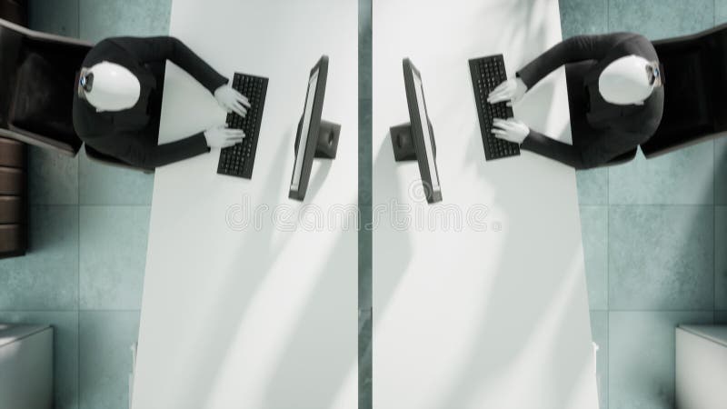 3d Animation of Humanoid Robots Working in Modern Office, Future ...