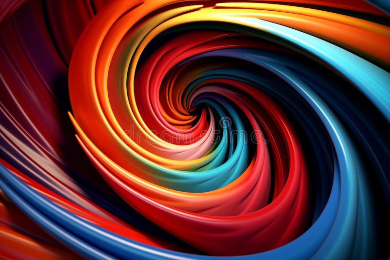 A 3D Animation of a Hypnotic Spiral of Colors and Shapes Stock ...