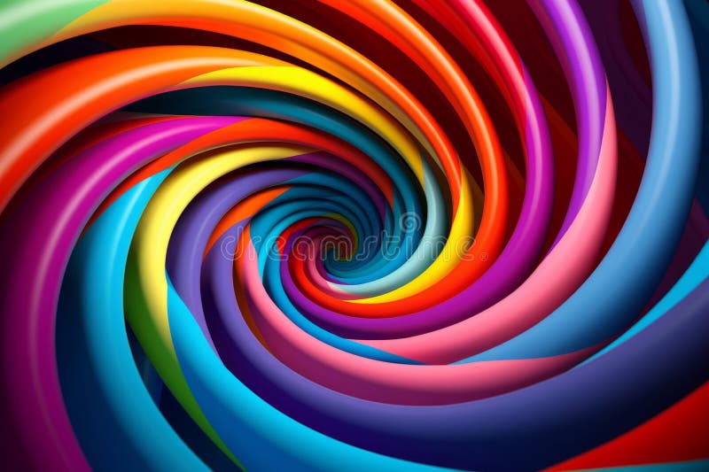 A 3D Animation of a Hypnotic Spiral of Colors and Shapes in Perpetual ...