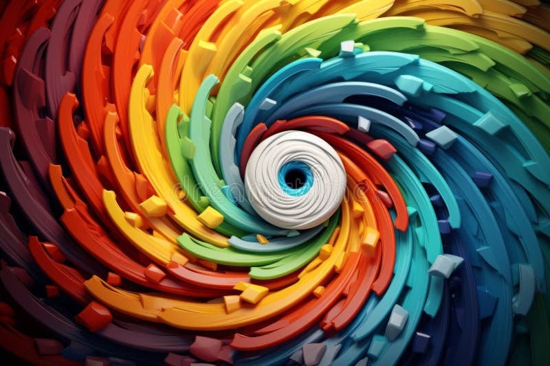 A 3D Animation of a Hypnotic Spiral of Colors and Shapes in Perpetual ...