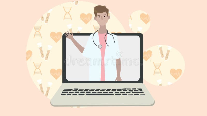 2D Animation Illustration of Female Doctor with Finger Up Stock Video ...