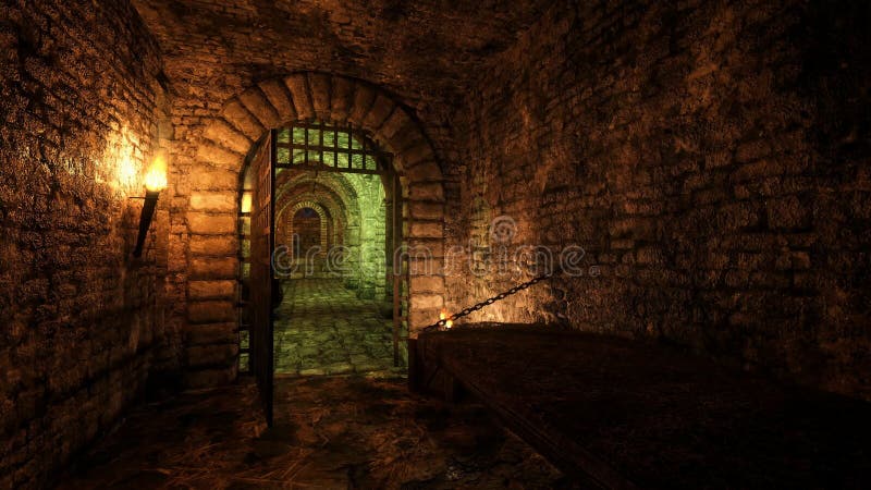 3D Animation Inside a Medieval Dungeon Prison Cell Stock Video - Video ...